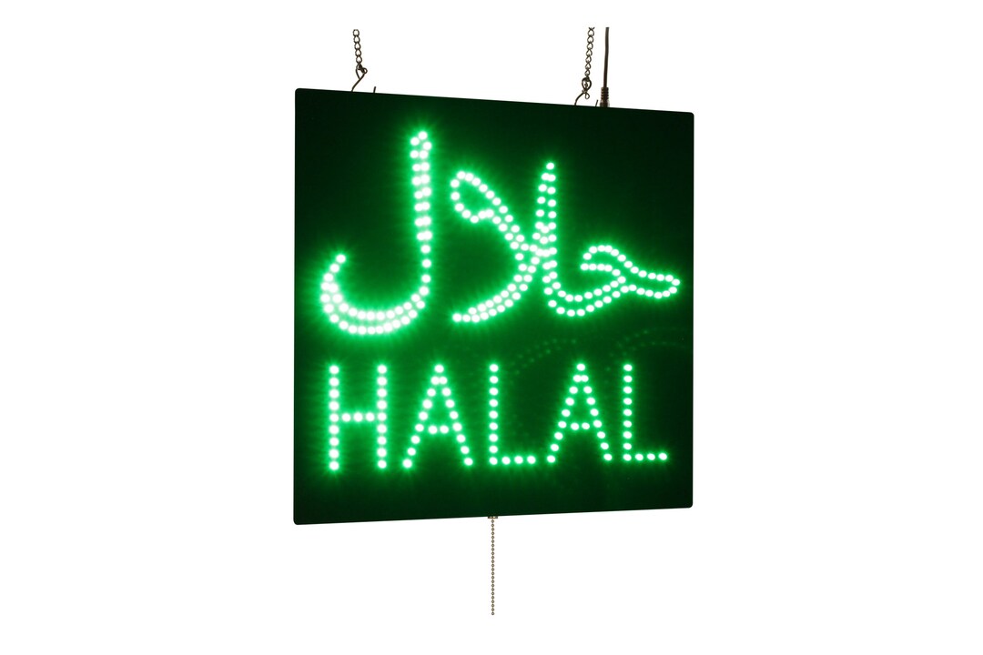 Halal Arabic English 2 in 1 Sign, TOPKING, Signage, LED, Neon, Open ...