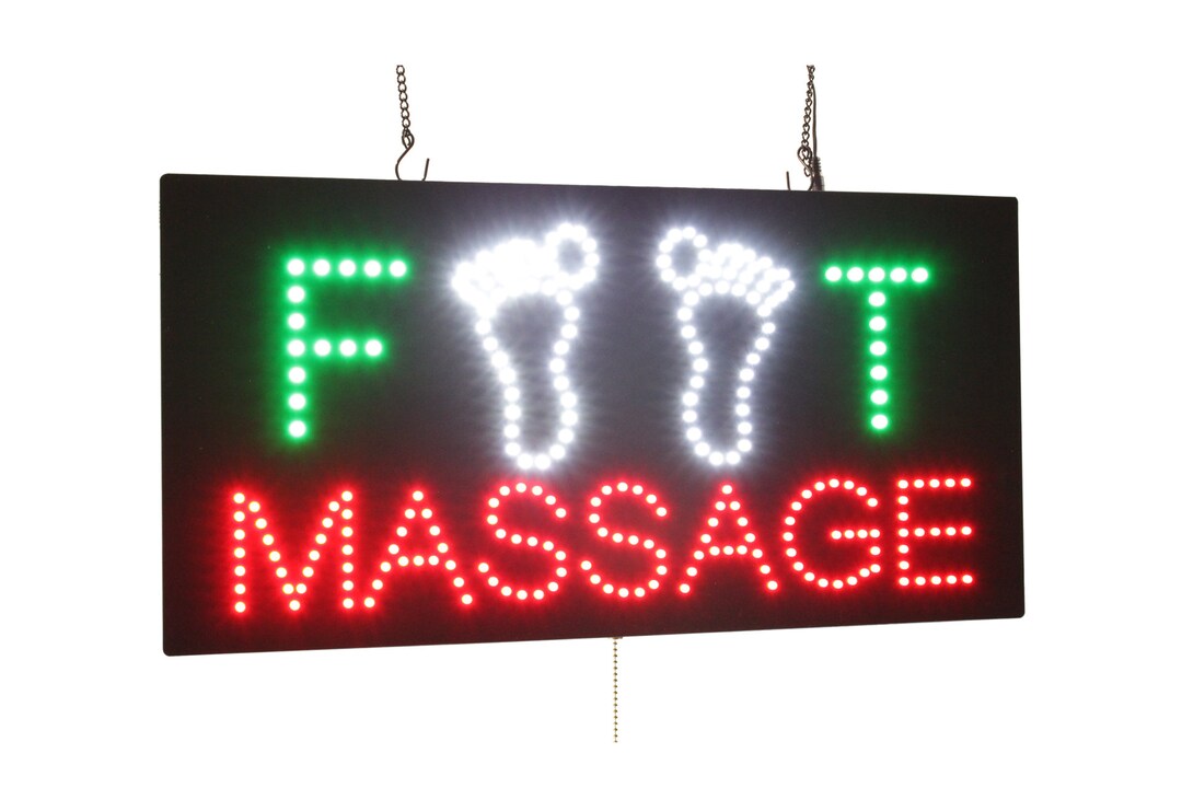 Foot Massage Sign, TOPKING, Signage, LED, Neon, Open, Store, Window ...