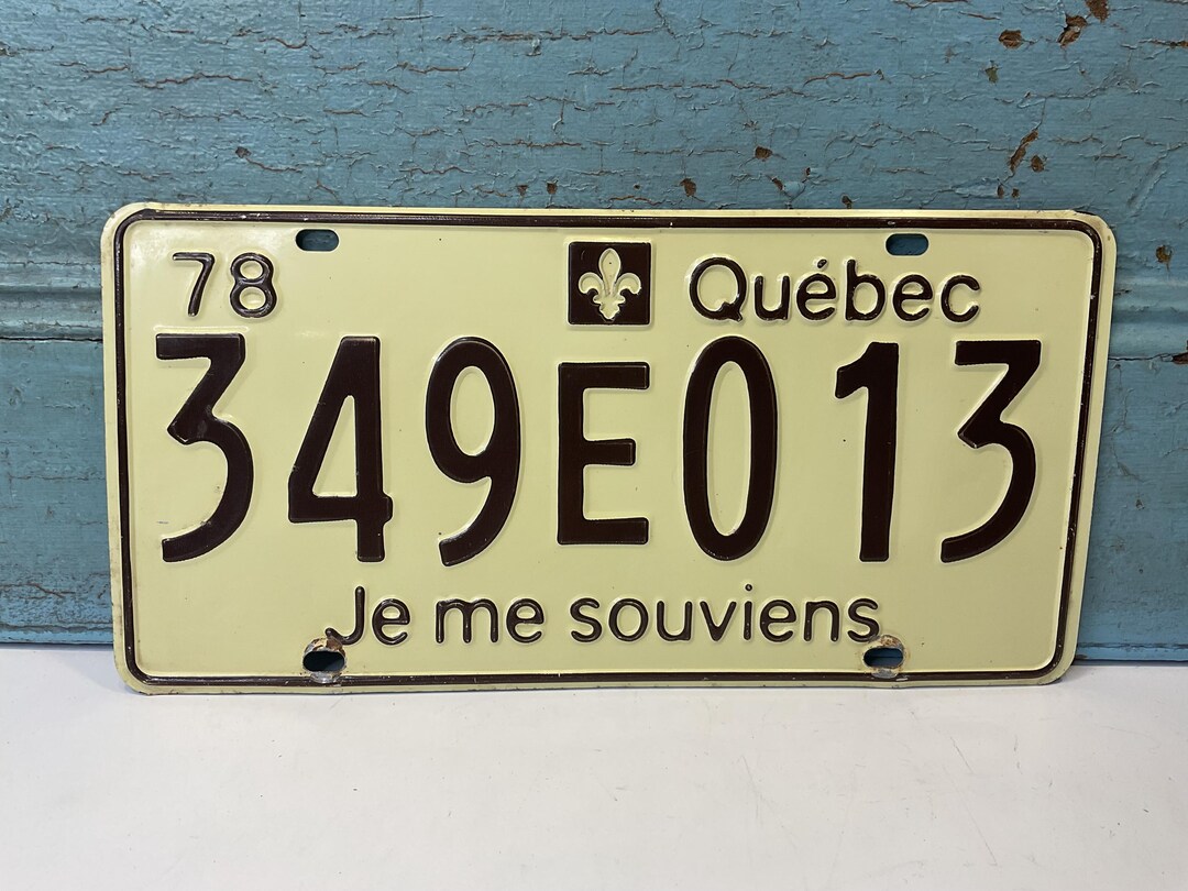 Vintage Plaque D’immatriculation Du Québec 1978 - Etsy