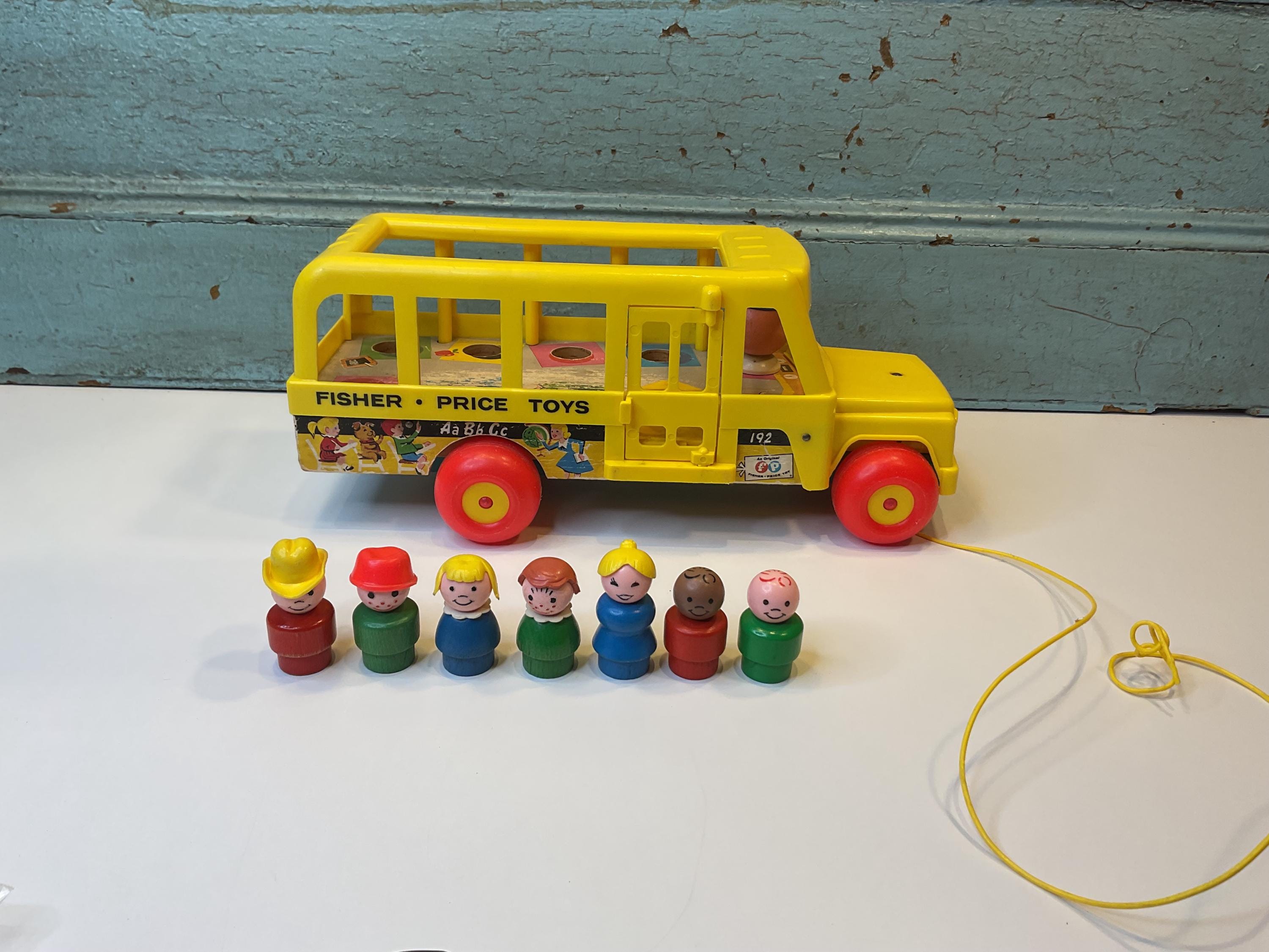 Vintage Fisher Price Little People School Bus 70 Etsy