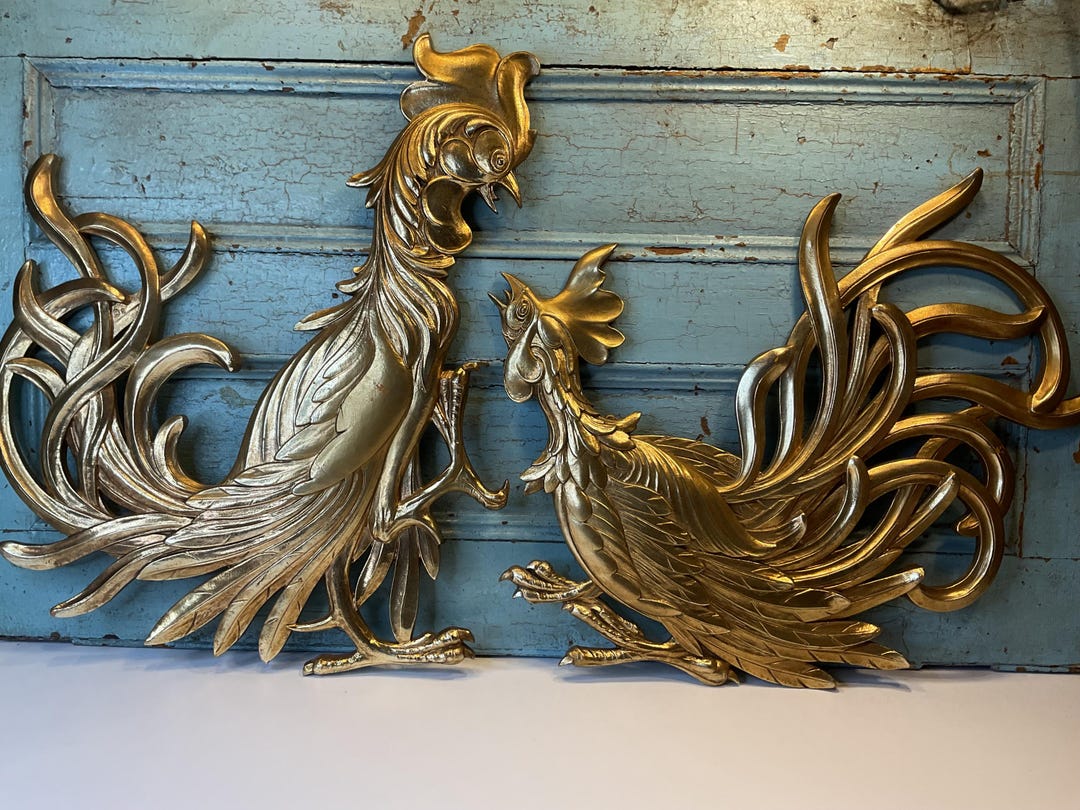 Vintage Syroco Wood Rooster and Hen Decoration Wall 60’ - Etsy