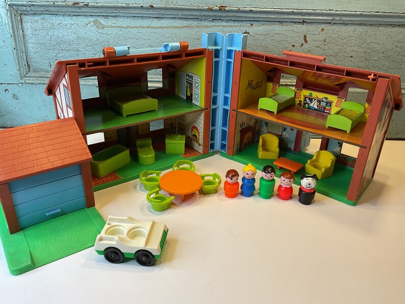 Vintage Fisher Price Little People Brown House 1987 - Etsy