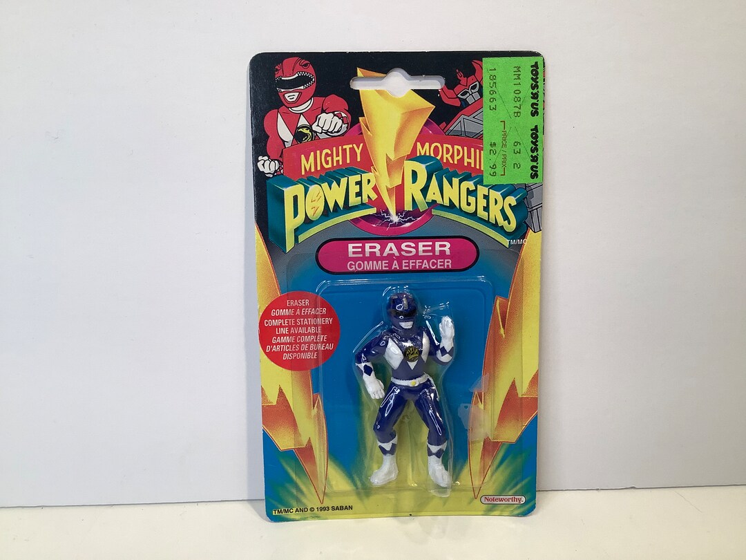 Vintage Saban Eraser Blue Ranger Billy Mighty Morphin Power Rangers ...