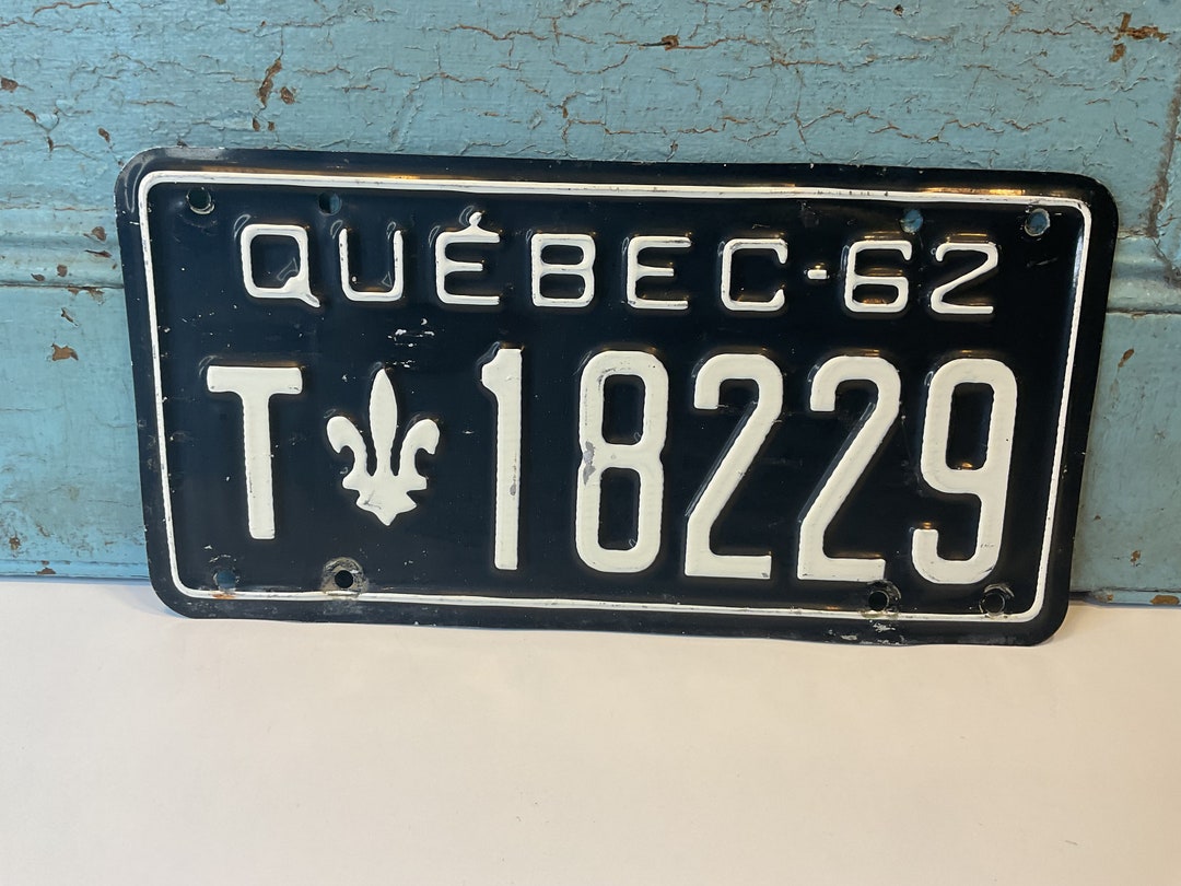 Vintage Plaque D’immatriculation Québec Taxi 1962 - Etsy