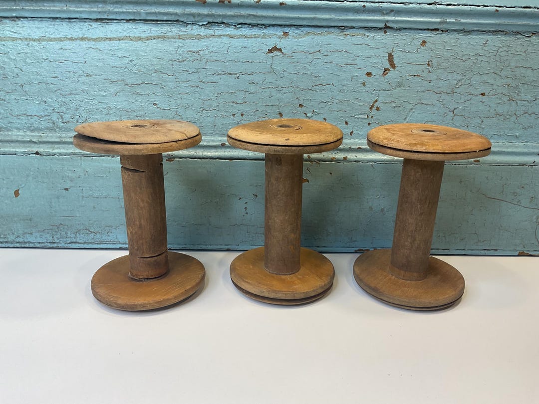 Old 3 Spools of Thread Wood 60’ - Etsy