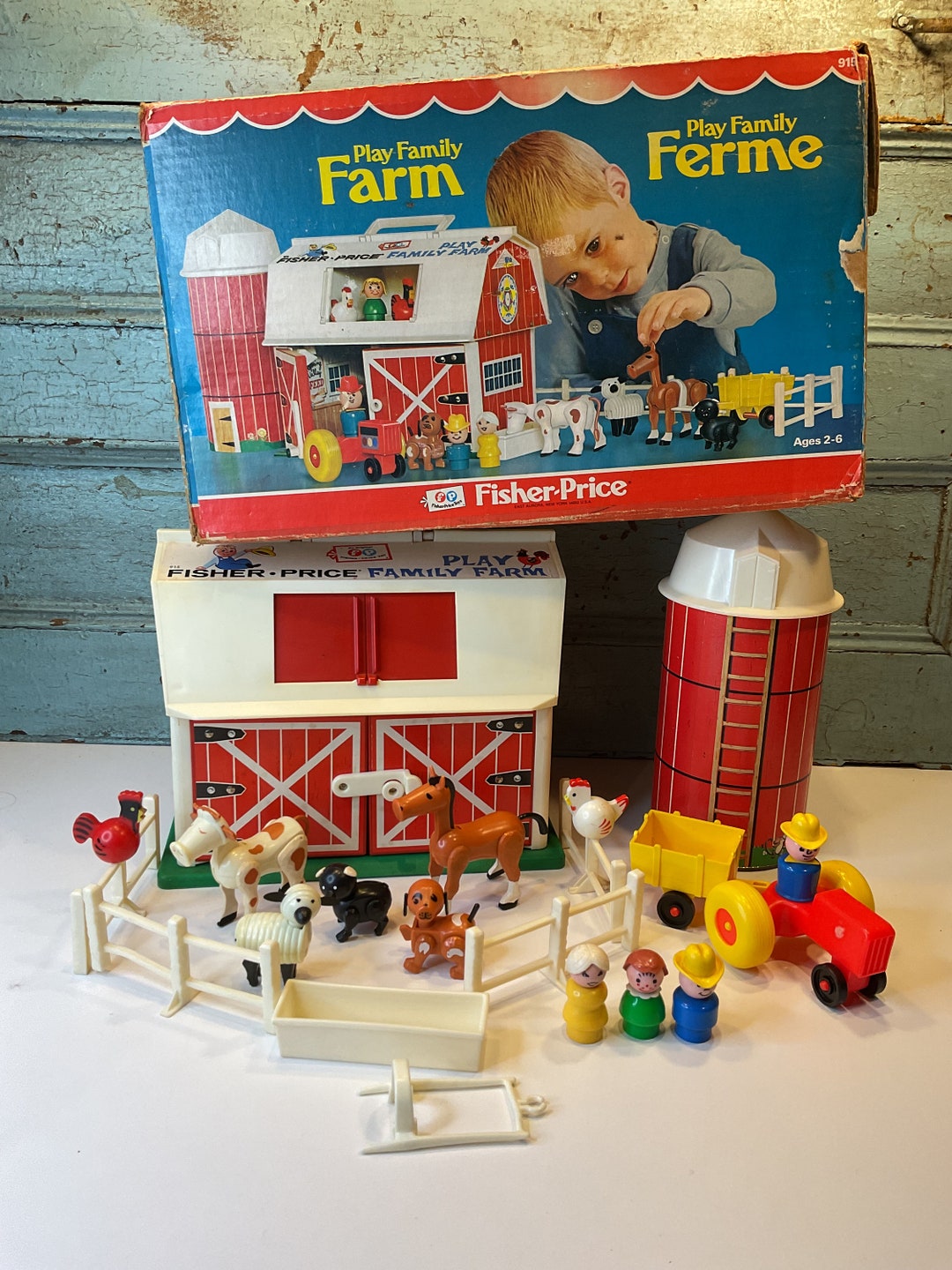 Vintage Fisher Price Play Family Farm 70 - Etsy