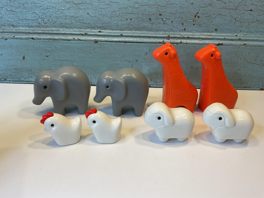 Vintage Little Tikes 8 Animals Noahs Ark 80 - Etsy