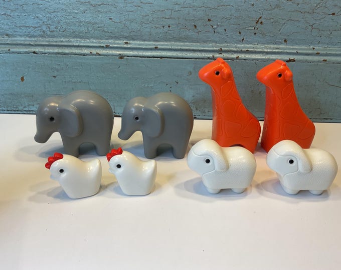 Vintage Little Tikes 8 Animals Noahs Ark 80 - Etsy