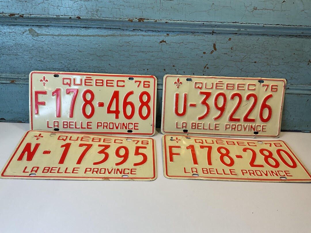 Vintage 4 Plaques D’immatriculation Du Québec 1976 - Etsy