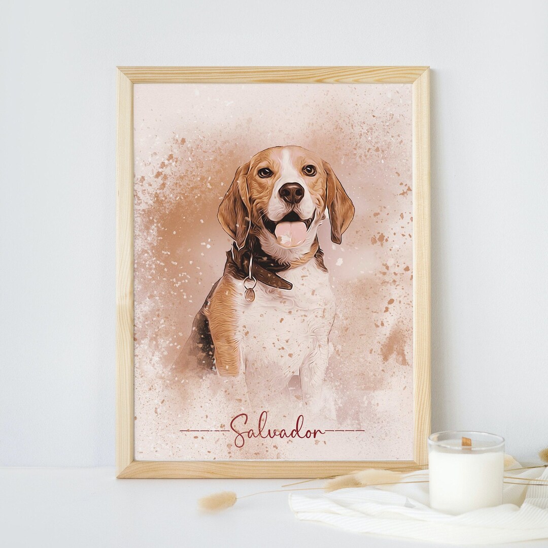 Custom Dog Portrait Watercolor, Painting of Dog Custom, Watercolor Dog ...