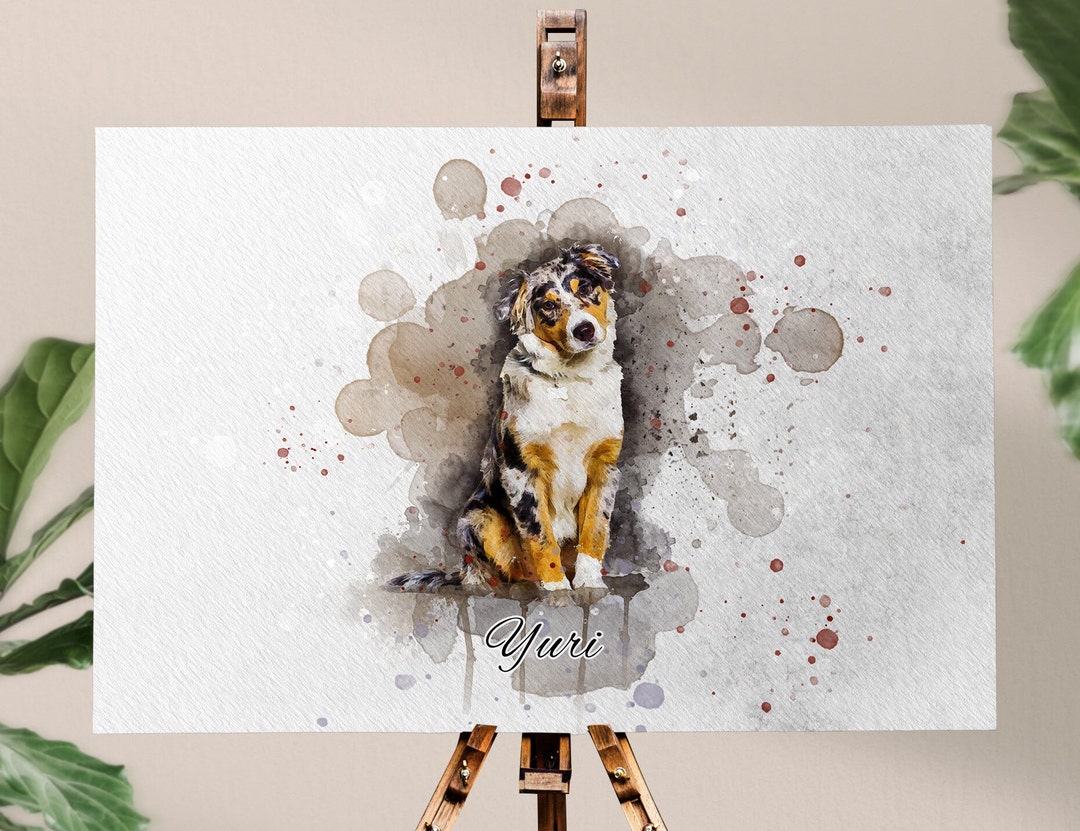 Custom Dog Portrait Watercolor, Painting of Dog Custom, Watercolor Dog ...