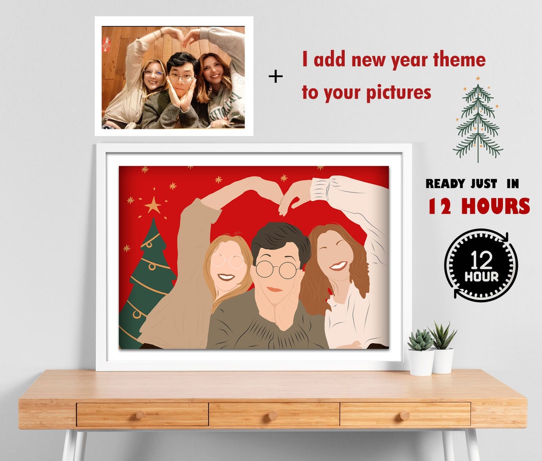 Faceless Drawing Portrait, Custom Faceless Portrait From Photo, Digital ...