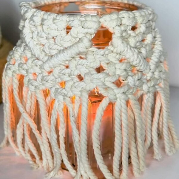Macrame Candle Holder - Etsy