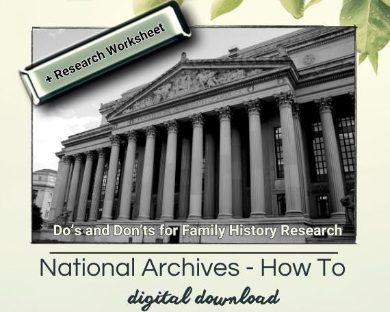 National Archives Do's and Don'ts (plus Research Spreadsheet!) - Etsy