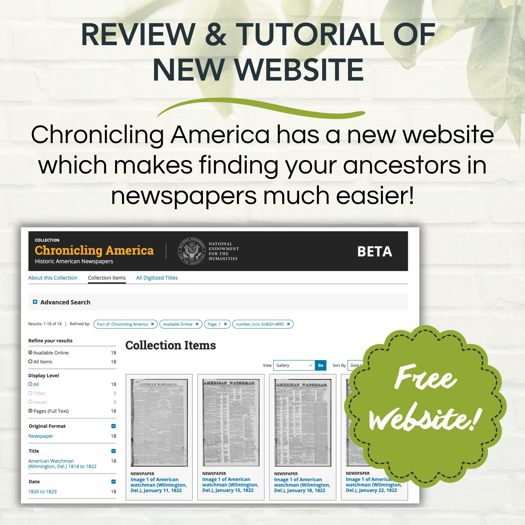 Free Newspapers With Chronicling America Guide - Etsy