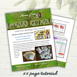 Family History Card Game - Creation Instructions & Artwork - Etsy