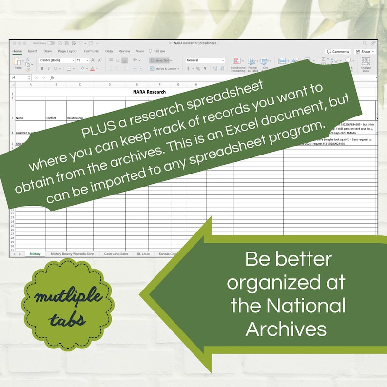 National Archives Do's and Don'ts (plus Research Spreadsheet!) - Etsy