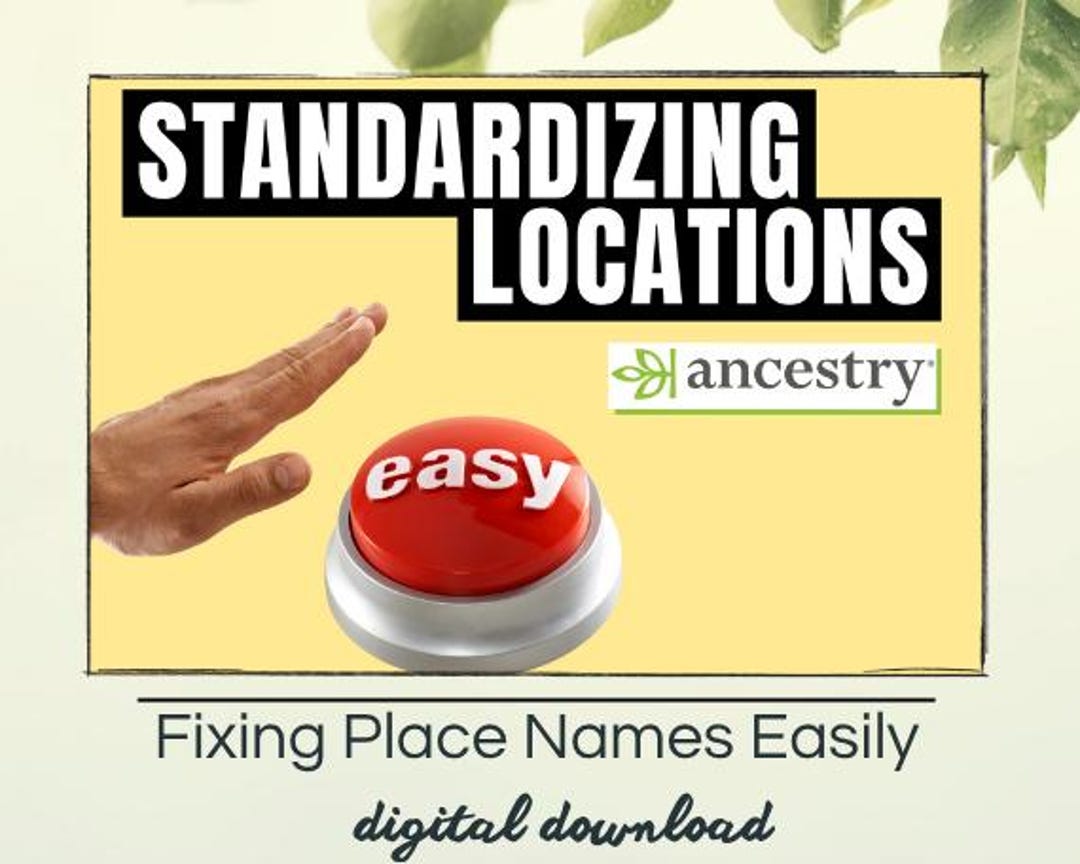 Standardizing Place Names on Ancestry With Family Tree Maker - Etsy