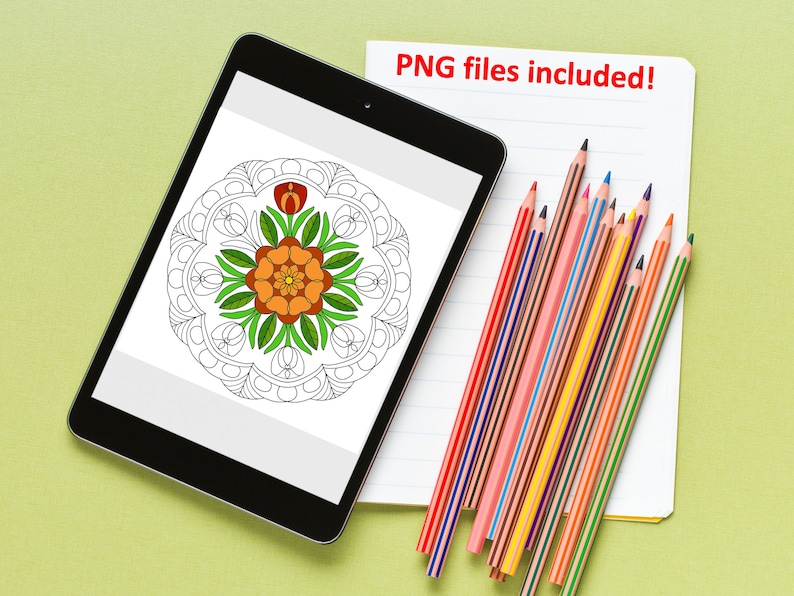 10 Hand Drawn Spring Mandala Coloring Pages, Printable PDF, PNG ...