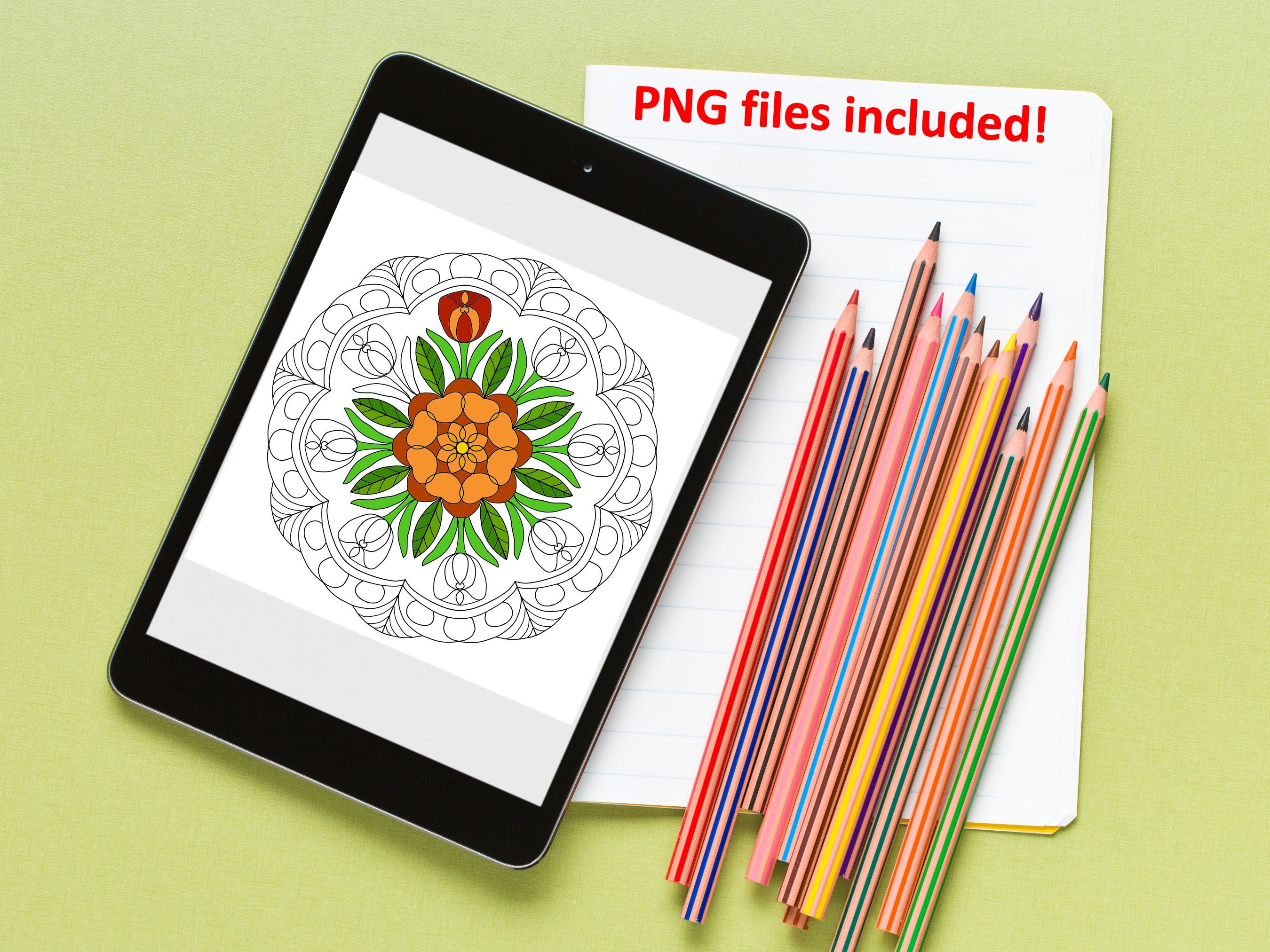 10 Hand Drawn Spring Mandala Coloring Pages, Printable PDF, PNG ...