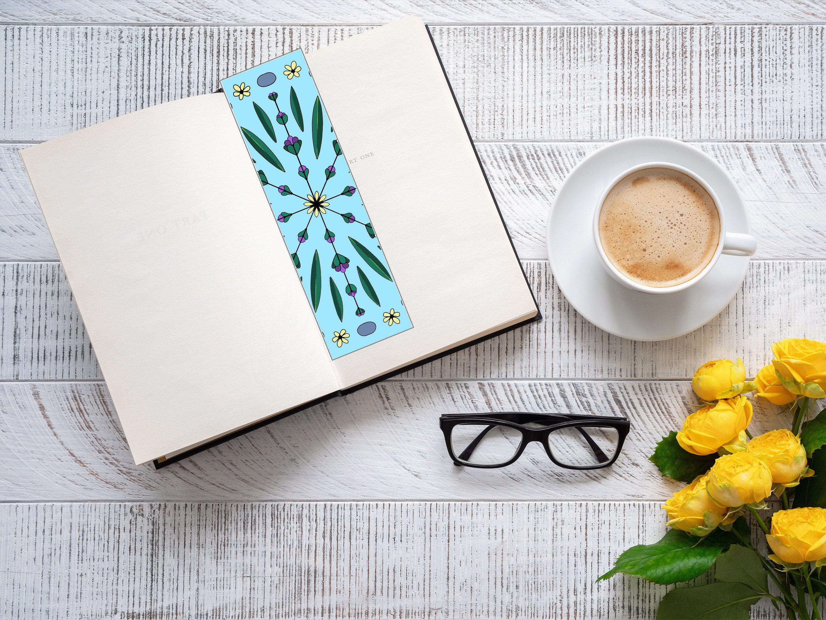 4 Hand Drawn Flower Mandala Bookmarks to Color, Printable PDF Instant ...