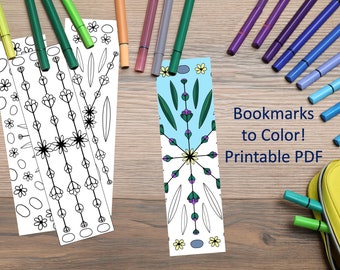 4 Hand Drawn Mandala Bookmarks to Color, Printable PDF Instant Download ...