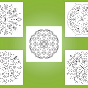 10 Hand Drawn Spring Mandala Coloring Pages, Printable PDF, PNG ...