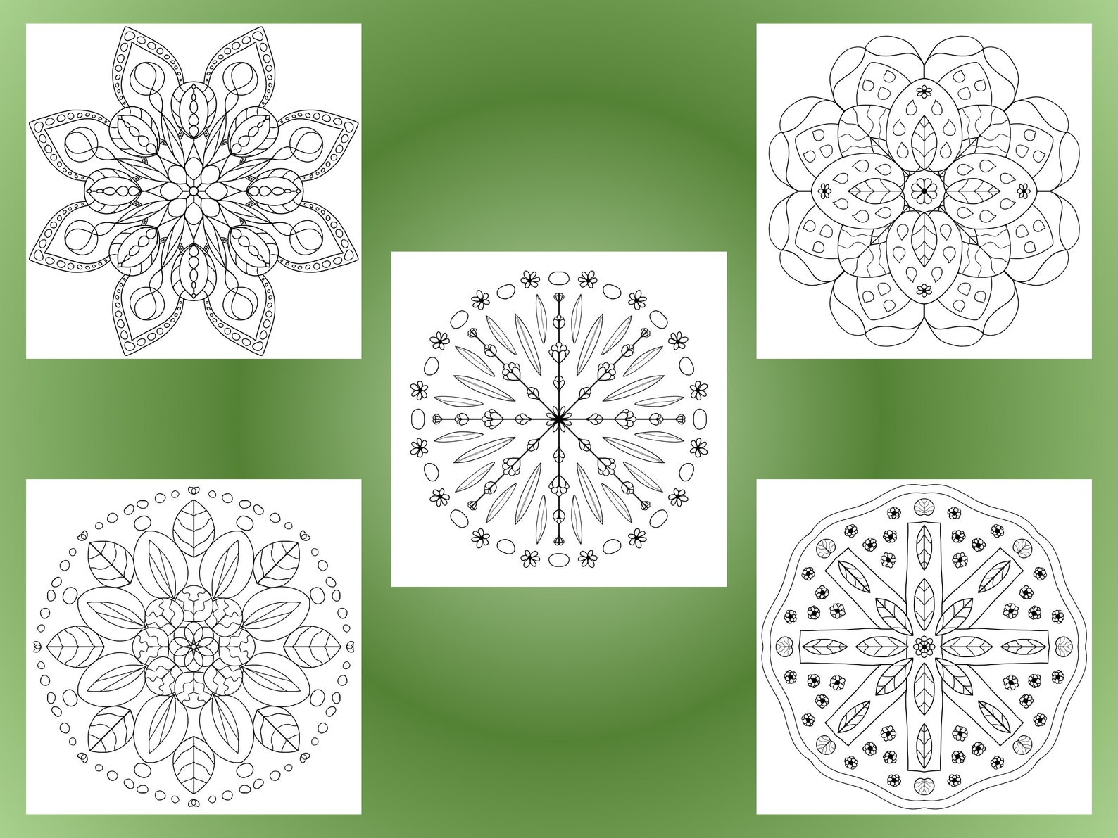 10 Spring Flower Mandala Coloring Pages, Printable PDF, PNG Included - Etsy