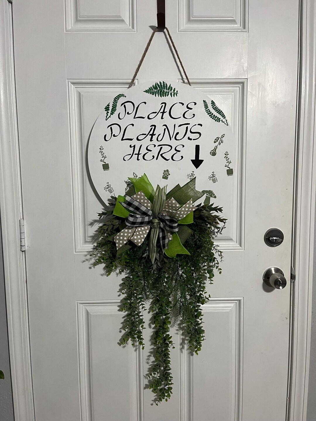 House Plant Wooden Door Sign - Etsy