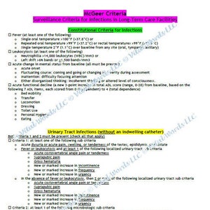 Mcgeer Criteria Infection Surveillance Reference Form - Etsy