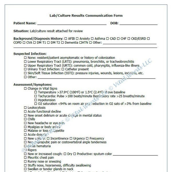Lab Result Template - Etsy