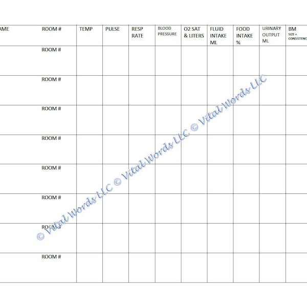 Intake and output sheet - Etsy.de