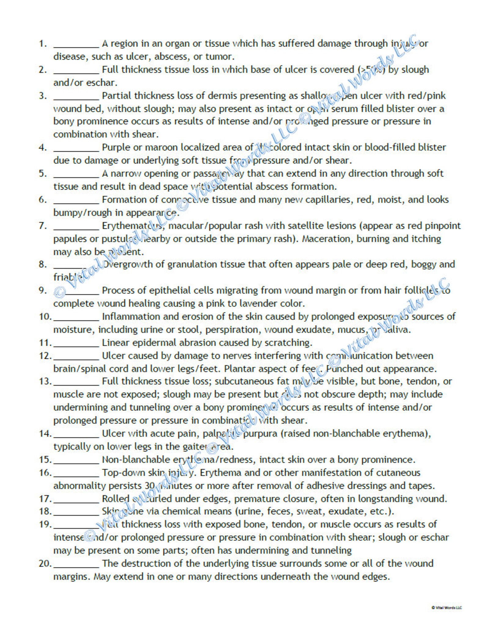 Wounds, Skin, and Pressure Injuries Nurse Knowledge Quiz - Etsy