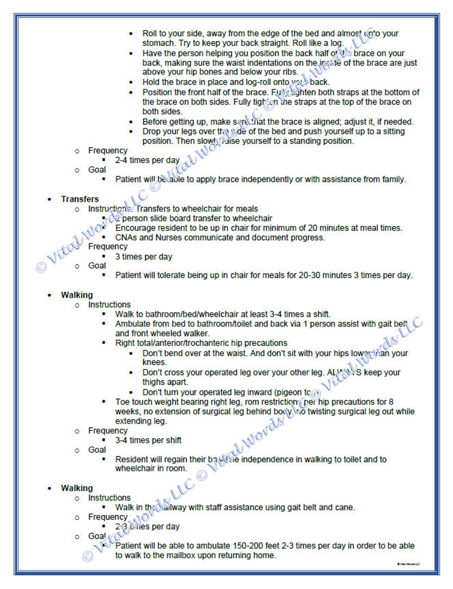 Skilled Nursing Restorative Program Examples and Template - Etsy