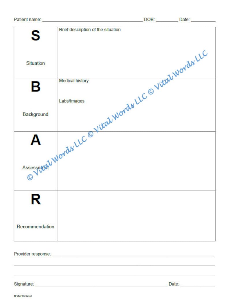 BUNDLE: SBAR Forms - Etsy