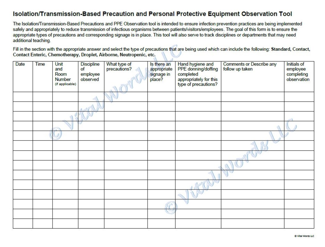 BUNDLE: Hand Hygiene and PPE Audit and Competencies, and Infection ...