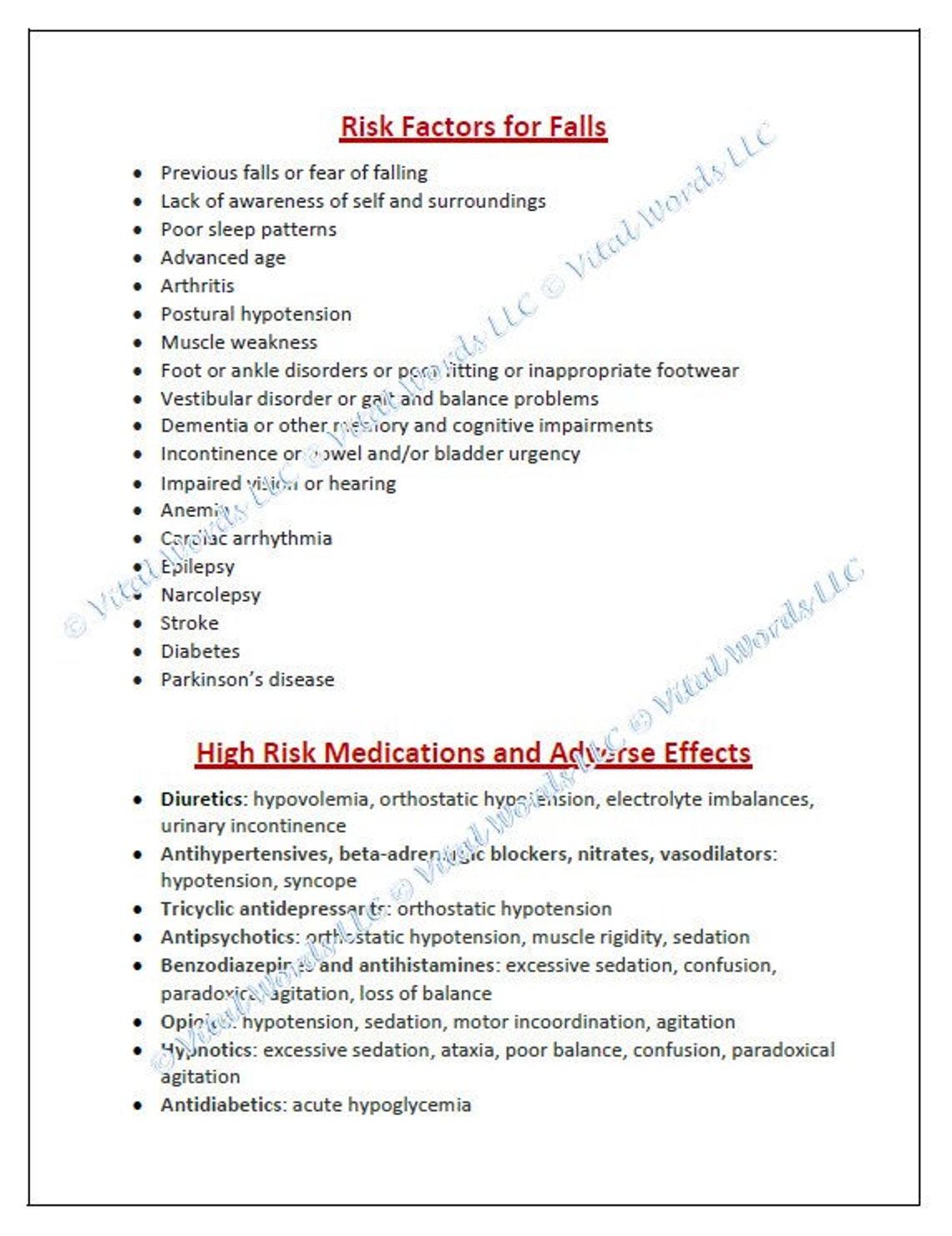 Fall Risk, Prevention Tips, and Quiz - Etsy