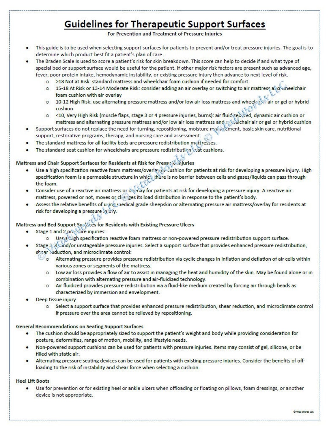 Guidelines for Therapeutic Support Surfaces for Prevention and ...