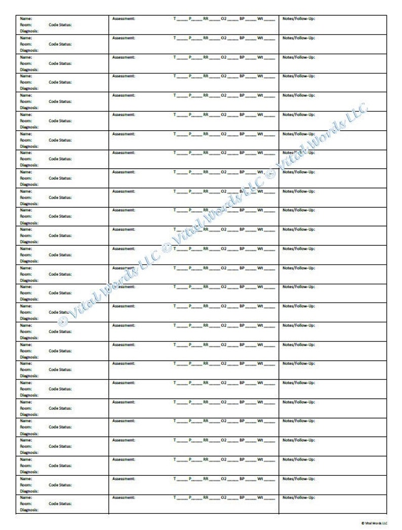 26 Patients/residents Nurse Report Sheet LTC/SNF/ICF (version 1) - Etsy