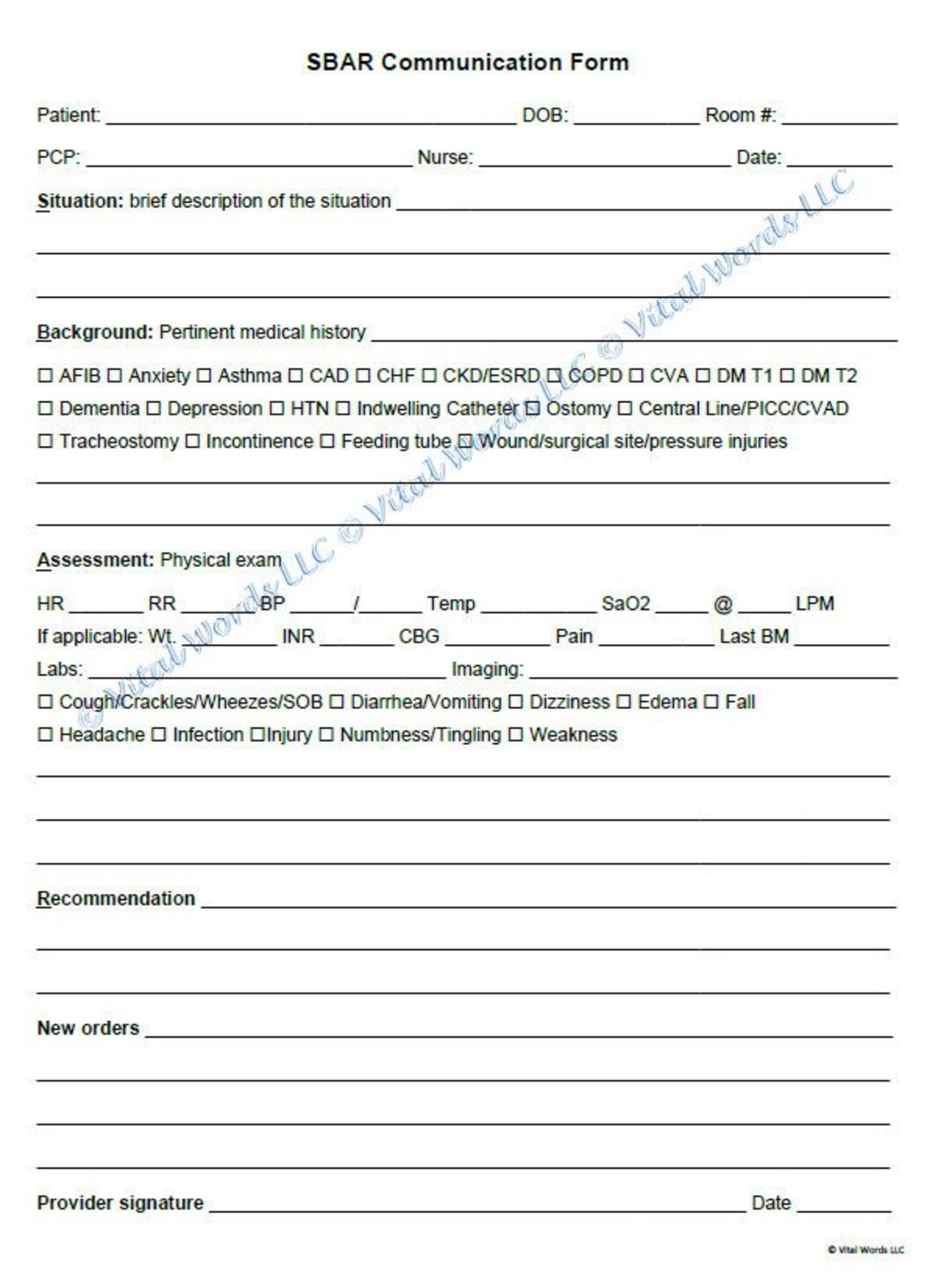 BUNDLE: SBAR Forms - Etsy