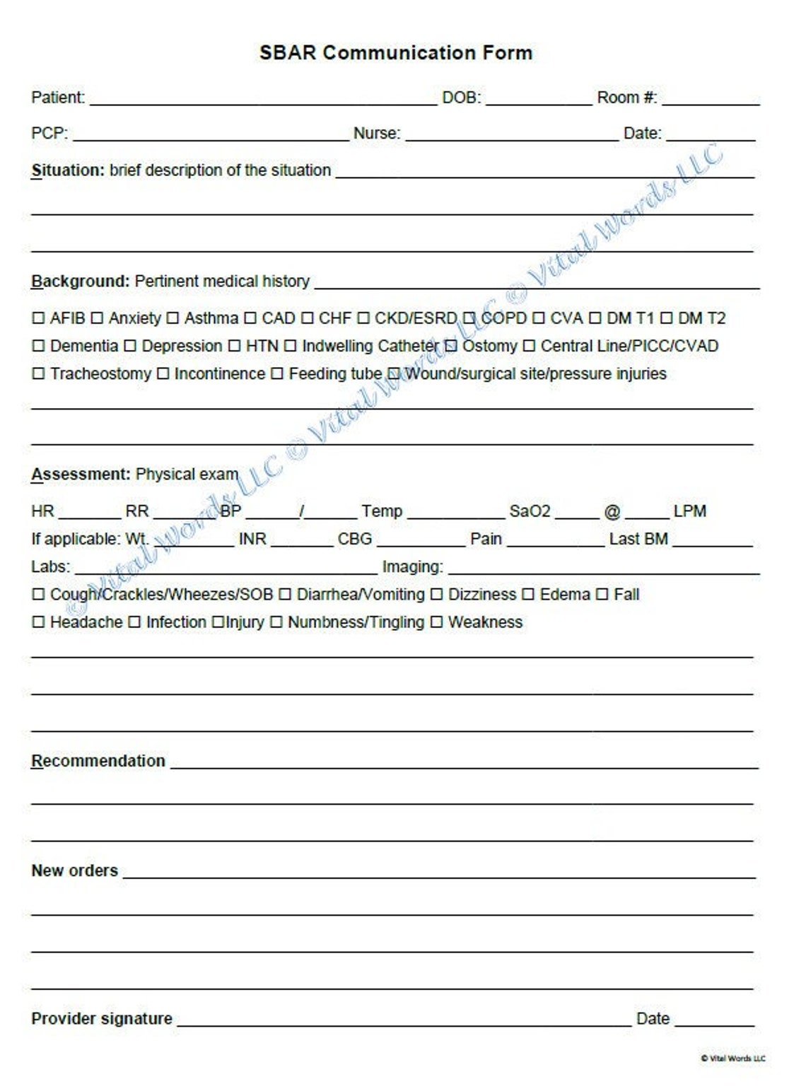 BUNDLE: SBAR Forms - Etsy