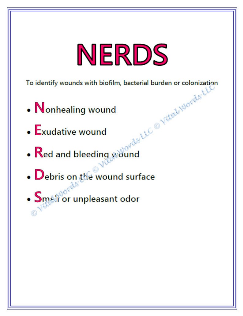 SIGN/POSTER Wound Assessment, Care, and Dressing Selection Mnemonics - Etsy