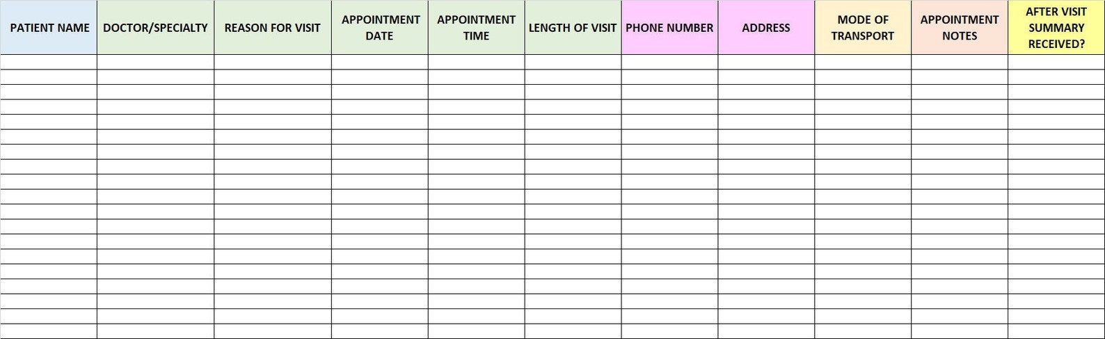 Appointment Tracking Spreadsheet - Etsy