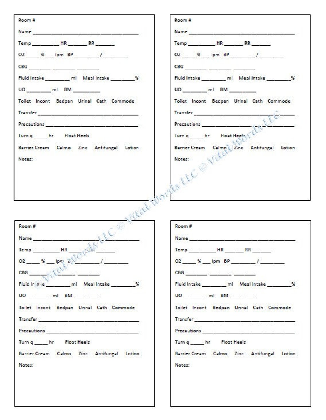 4 Patient Report Sheet for Cnas or Nurses - Etsy