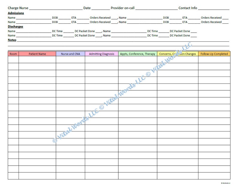 Charge Nurse Manager Day Planner (version 3) - Etsy