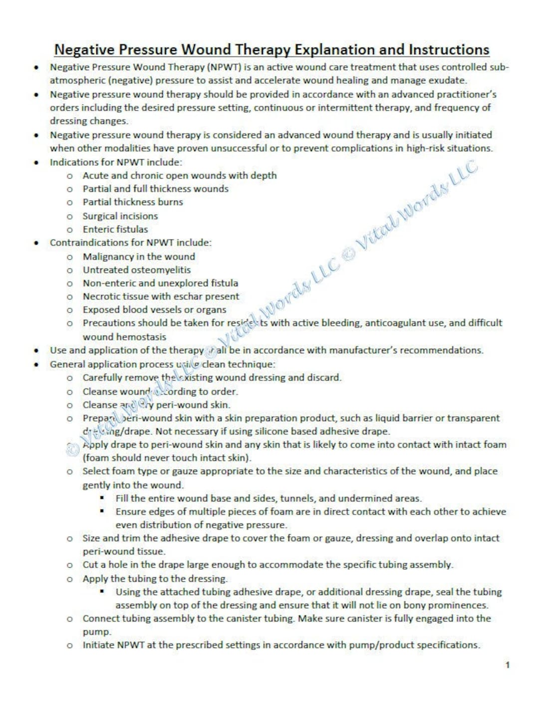 Negative Pressure Wound Therapy Instructions With Photos - Etsy