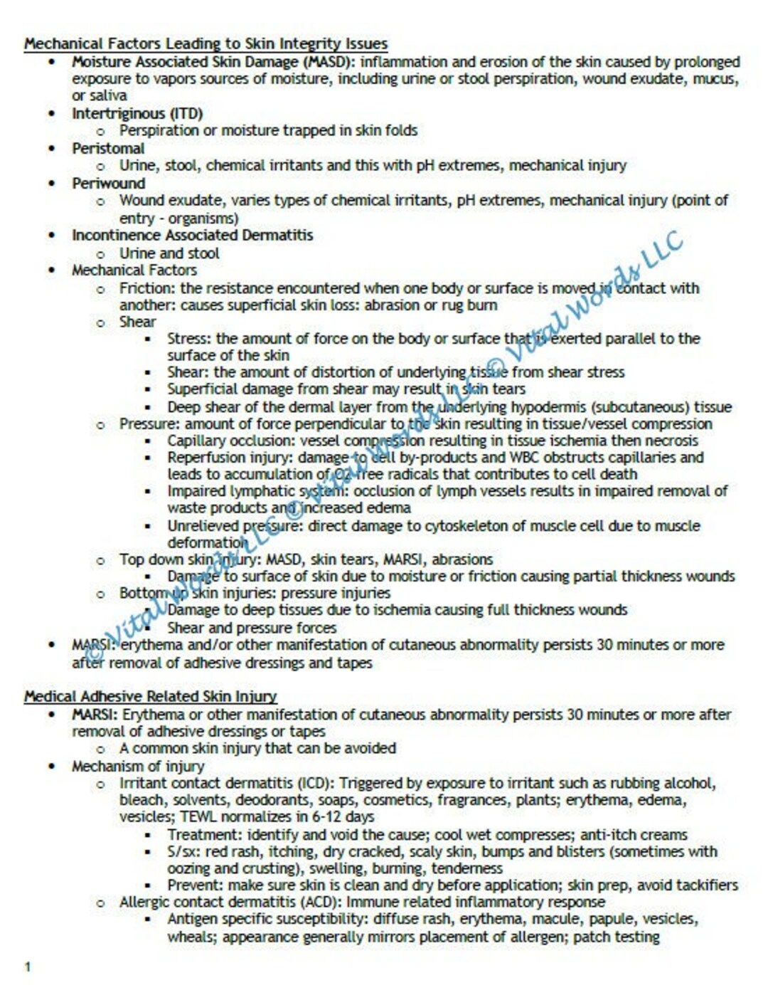 Wound Care Certification or Specialist Study Notes - Etsy