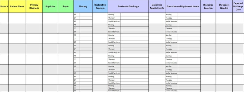Interdisciplinary Utilization Review Form for Discharge Planning - Etsy