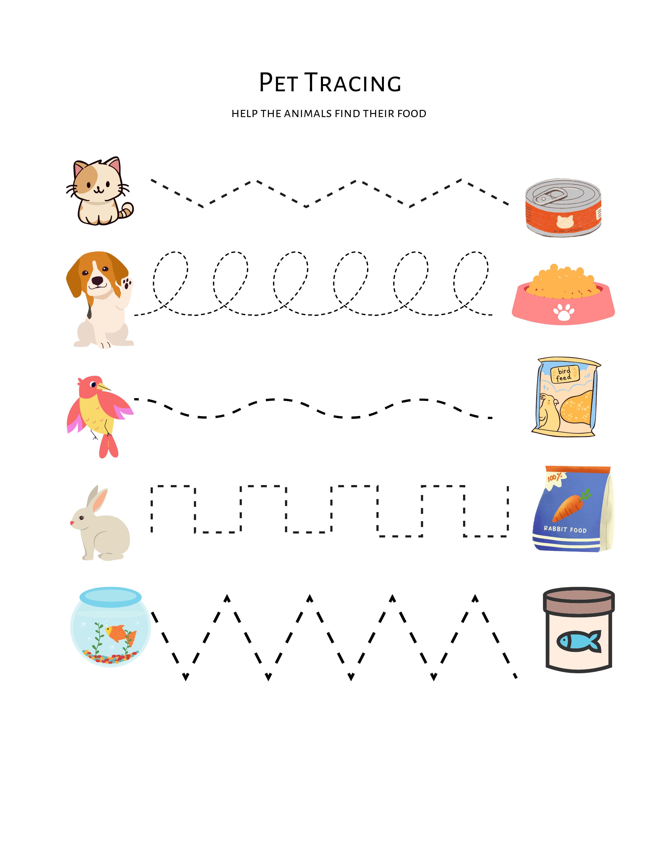 Line Tracing With Animals - Etsy