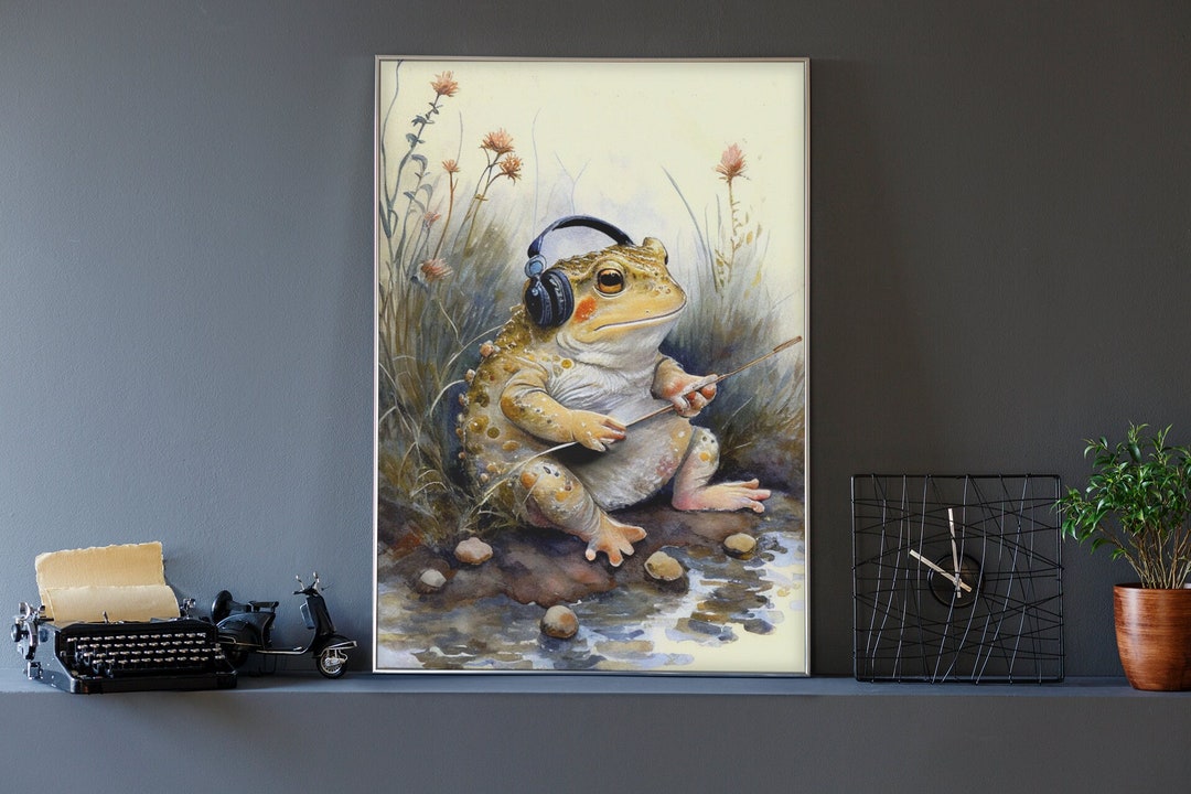 Watercolor Toad Art #2, Music Frog Wall Art Print, Animal Prints ...